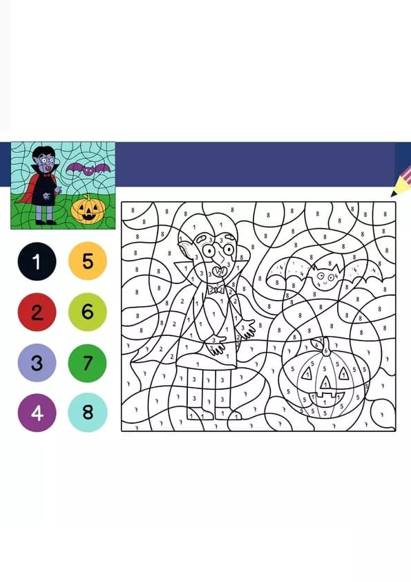 Petit Vampire Coloriage Magique - Téléchargez, imprimez maintenant!